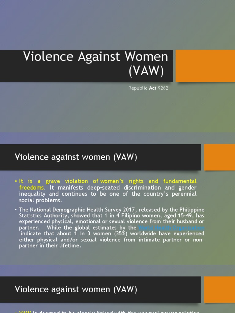 Violence Against Women (VAW) | PDF | Violence Against Women | Violence