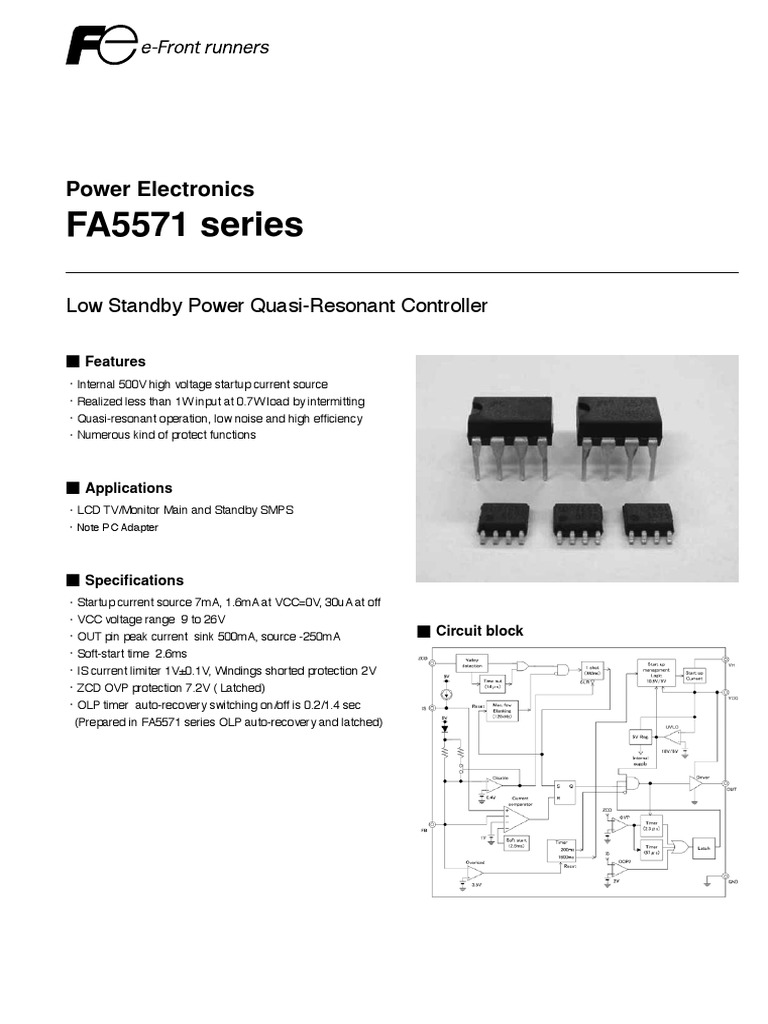 FA5571 Series: Power Electronics | PDF | Power Supply | Information And ...