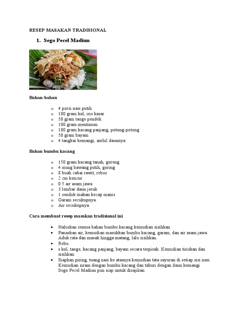 Masakan Tradisional 6 | PDF