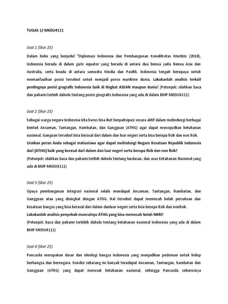 Tugas 1 - Mkdu4111 | PDF