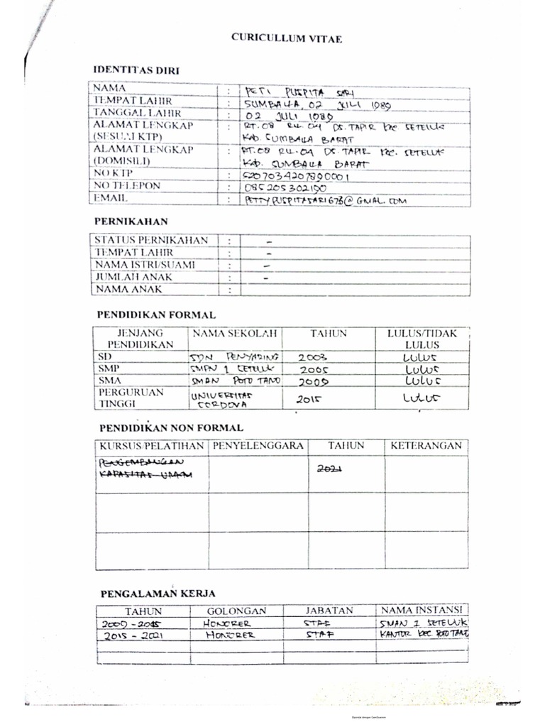 CV Dan Penyelia Halal | PDF