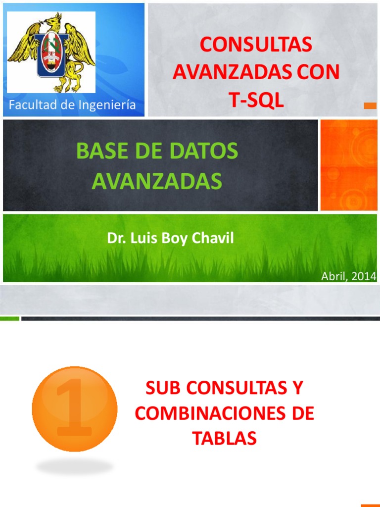 2-Consultas Avanzadas y Cursores Con T-SQL | PDF | Programación de ...