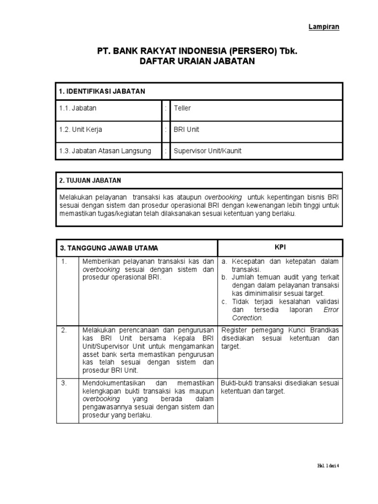 Sop Teller Bri Terbaru | PDF | Bisnis | Hukum