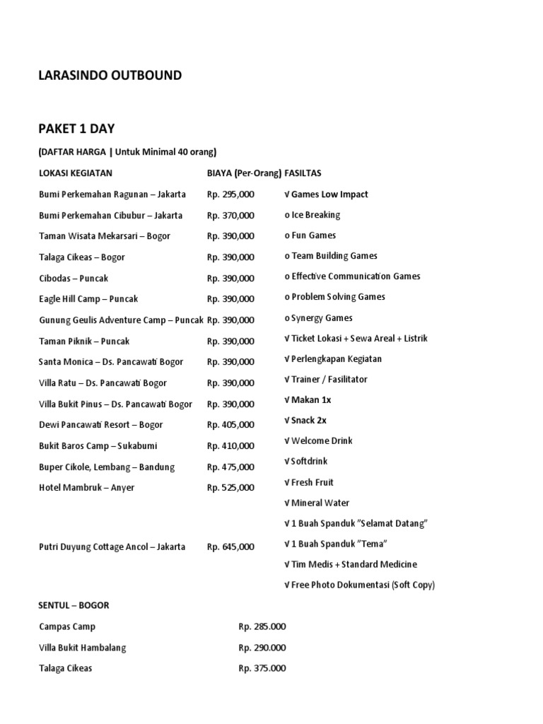 Larasindo Outbound | PDF