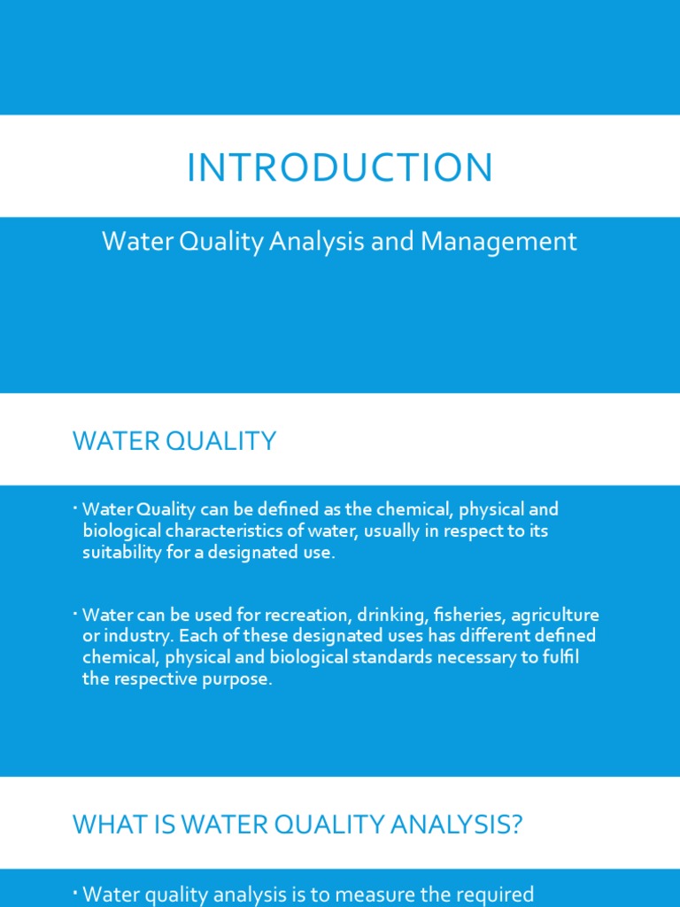 Water Quality Analysis and Management | Download Free PDF | Water ...
