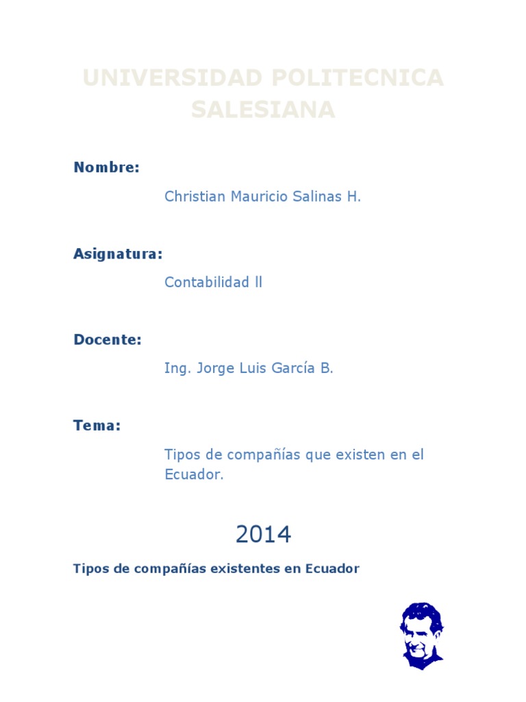 Tipos de Companias ECUADOR | PDF | Compartir (Finanzas) | Economias