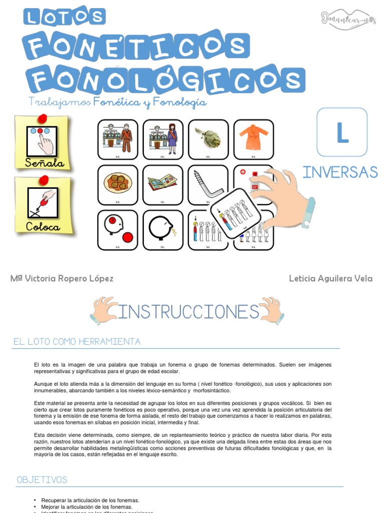 Loto - Letra L - Fonema en Sílaba Inversa | PDF | Fonética | Fonología