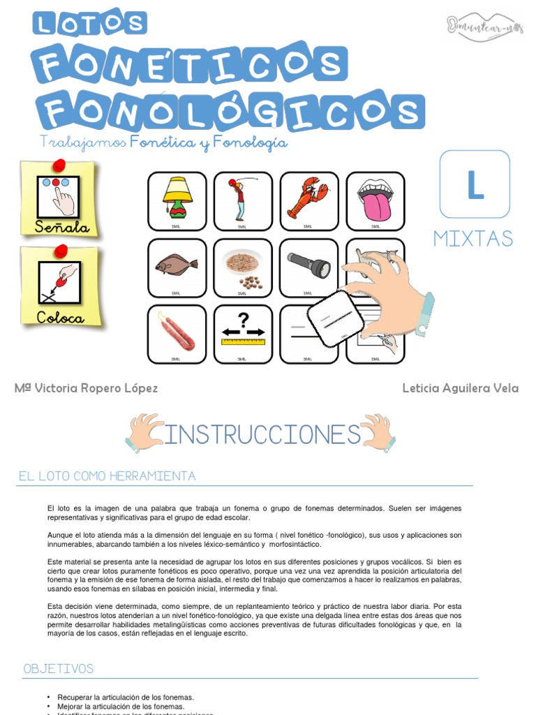Loto - Letra L - Fonema en sílaba mixta | PDF | Fonética | Fonología
