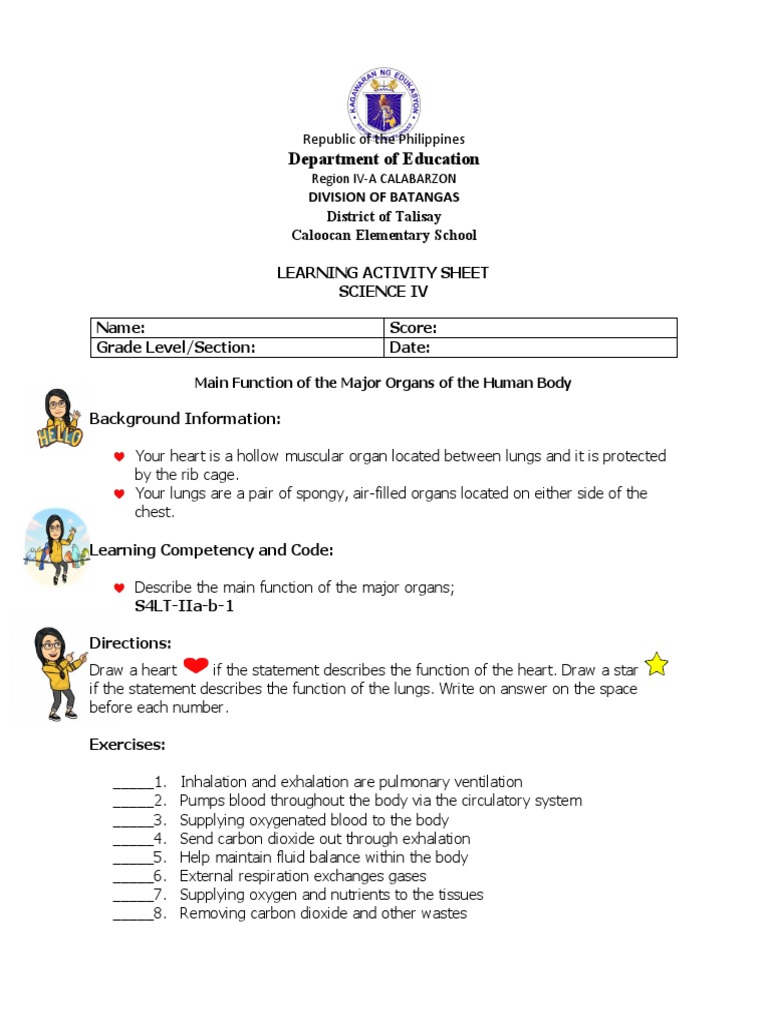 Science 4 Quarter 2 Week 1 Activity Sheet | PDF