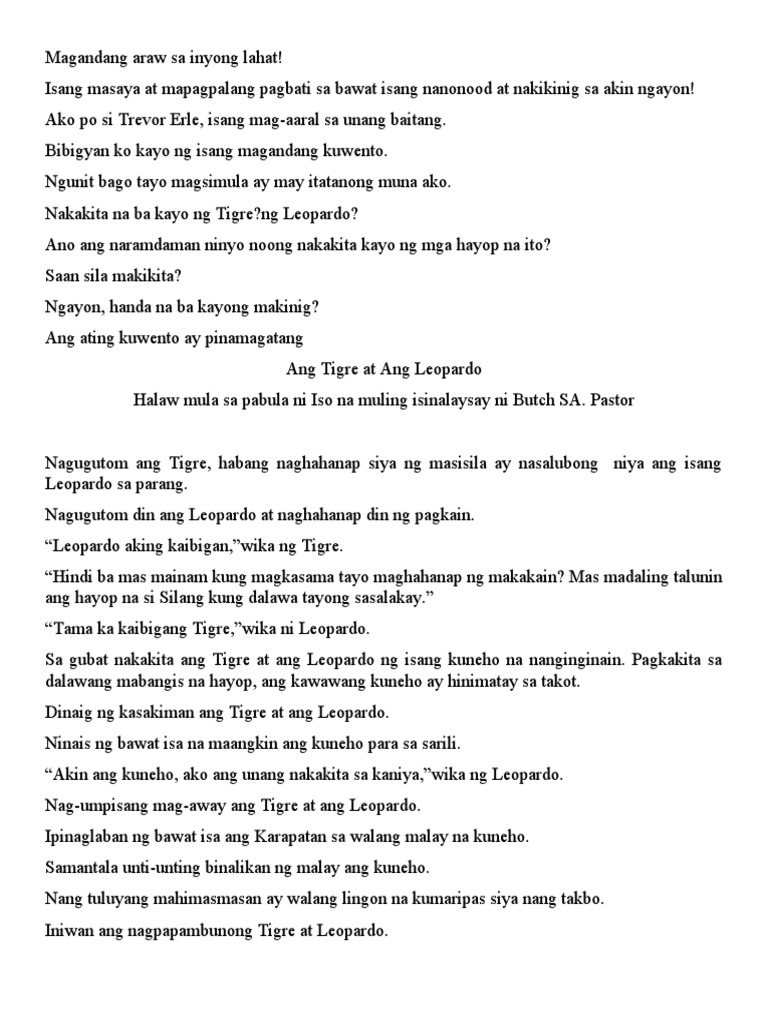 Ang Tigre at Ang Leopardo | PDF