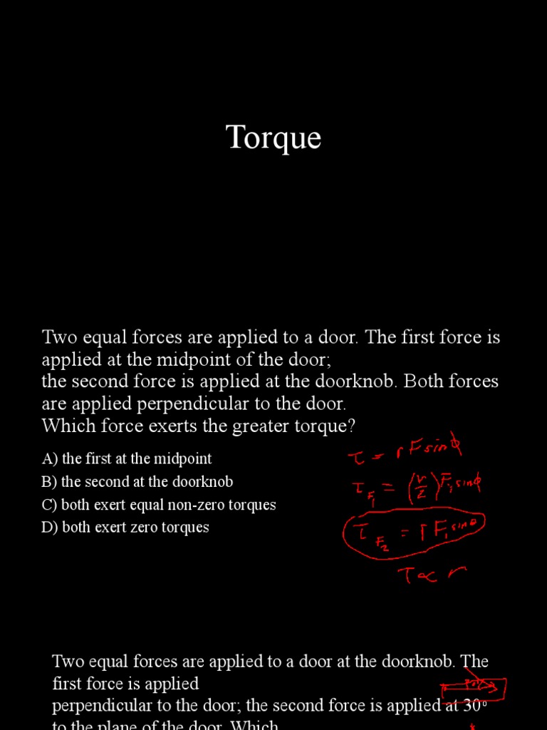 Torque and Forces on a Door | PDF | Finance & Money Management ...