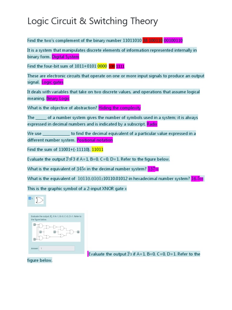 Logic Circuit Switching Theory | PDF | Teaching Mathematics | Boolean ... Logic Circuit Switching Theory | PDF | Teaching Mathematics | Boolean ...