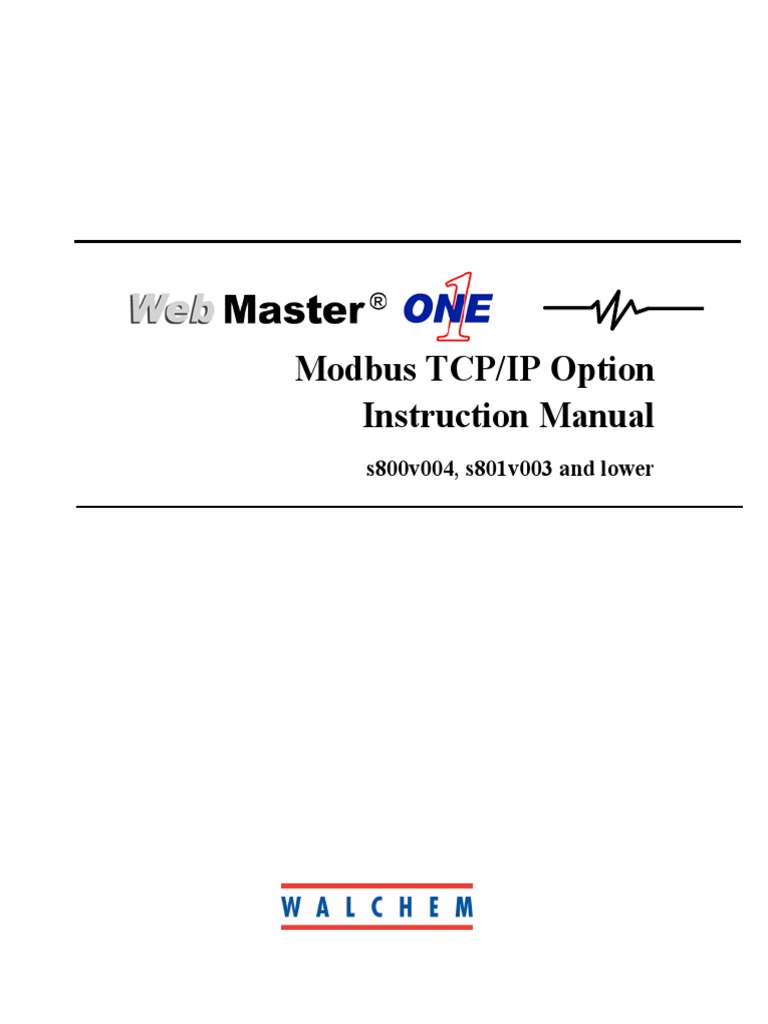 Modbus TCP/IP Option Instruction Manual: s800v004, s801v003 and Lower ...