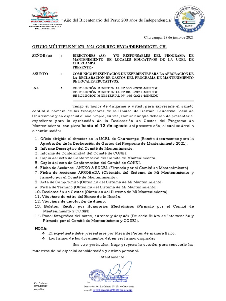 Oficio Multiple DG-2021 - Final | PDF