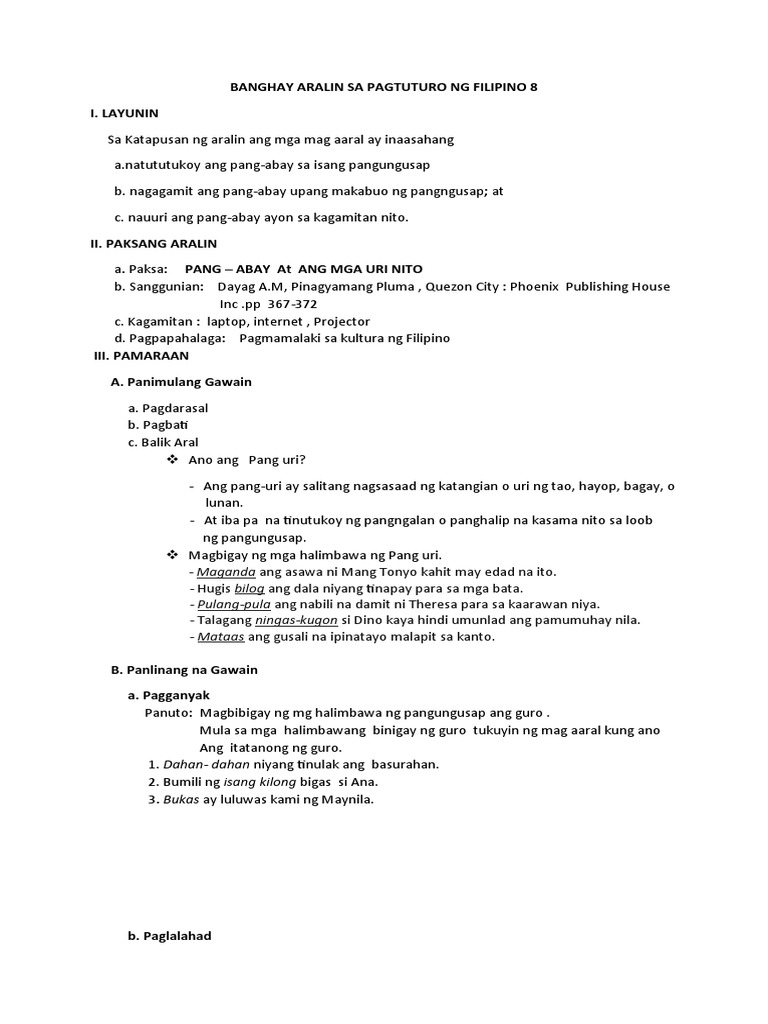 LP Filipino 8 For Demo | PDF