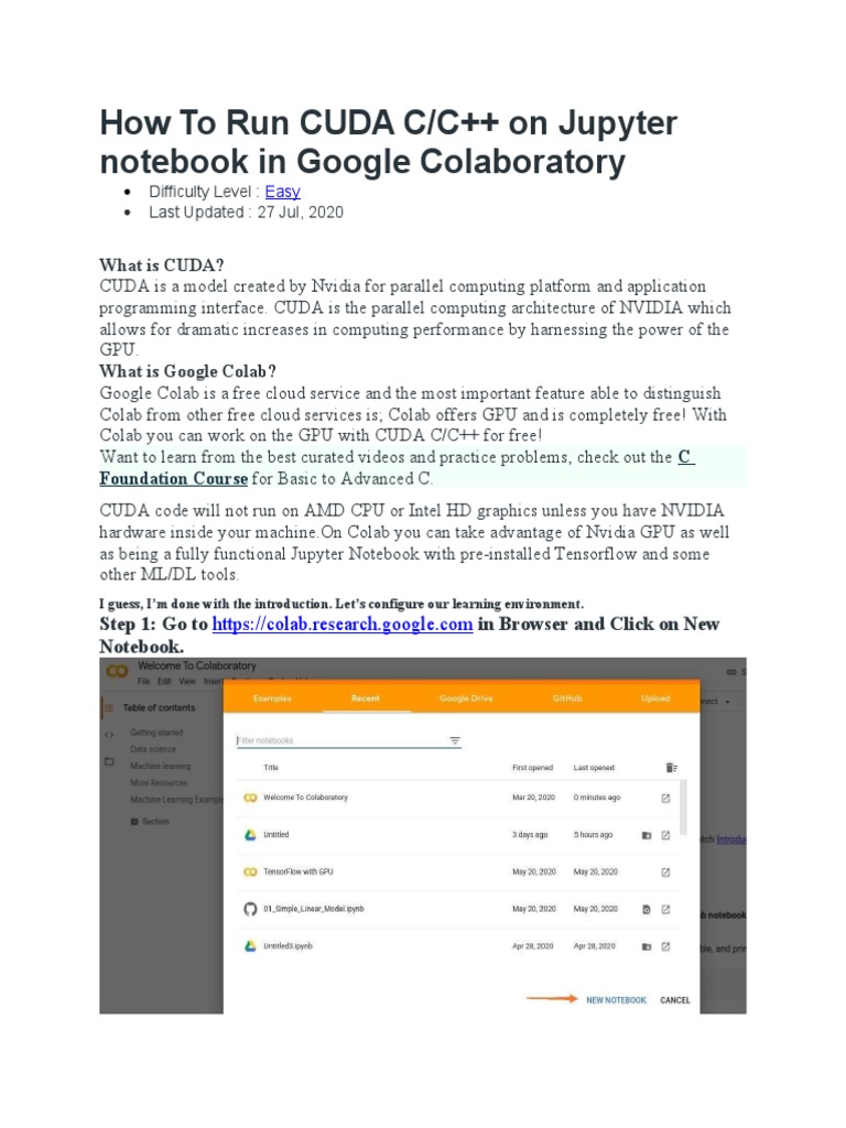 How To Run CUDA C | Download Free PDF | Graphics Processing Unit | Software Development