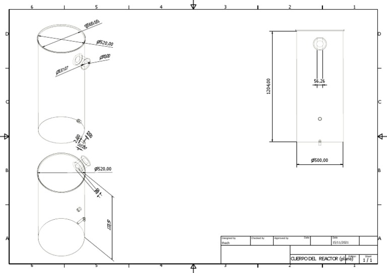 CUERPO DEL REACTOR (Plano) | PDF