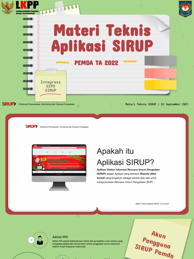 Materi Teknis Aplikasi SIRUP Integrasi SIRUP - SIPD | PDF