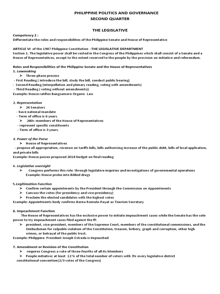 Q2 Module 2 The Legislative | PDF | American Government | United States ...
