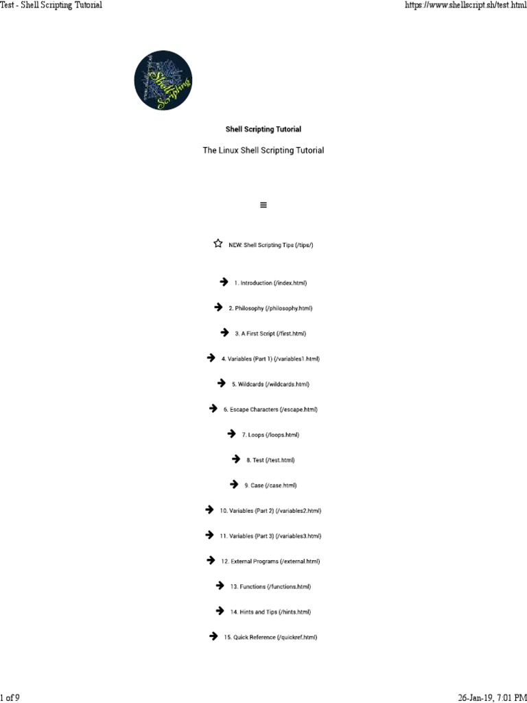 Test - Shell Scripting Tutorial | PDF | Computer Engineering | Software