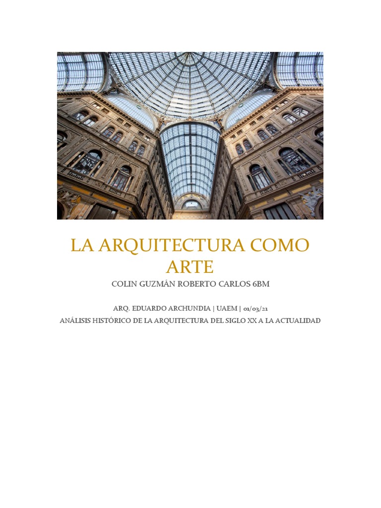 La Arquitectura Como Arte | PDF | Las artes | Estética