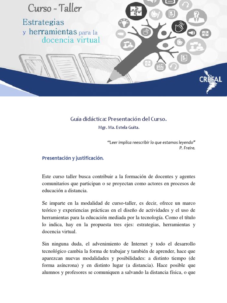 CREFAL CTEHDV Sem1 Presentacion Guia Didactica2021 | PDF | Aprendizaje | Educación a distancia