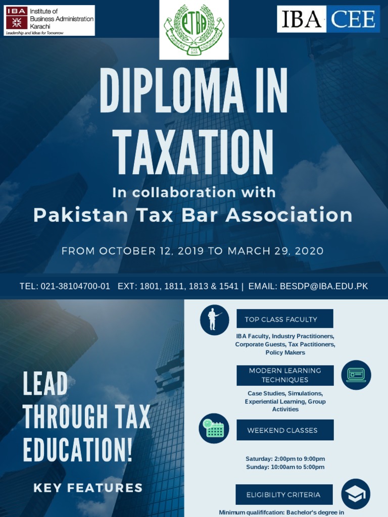 IBA Diploma in Taxation Program | PDF | Taxes | Income Tax