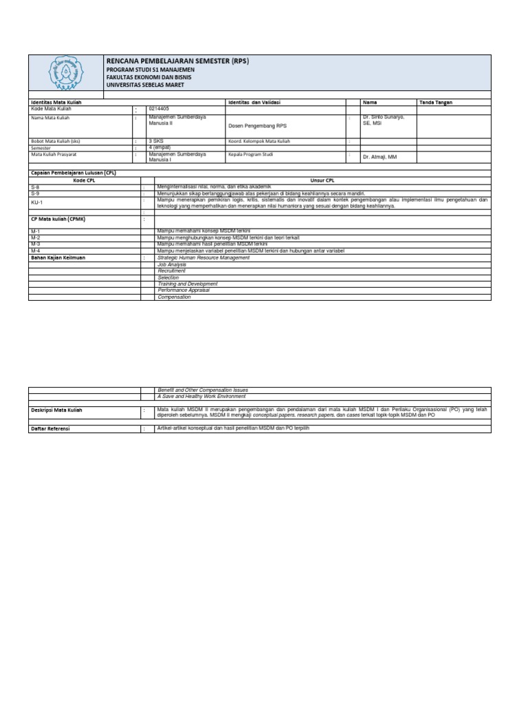 03 MSDM II - Sinto Sunaryo | PDF