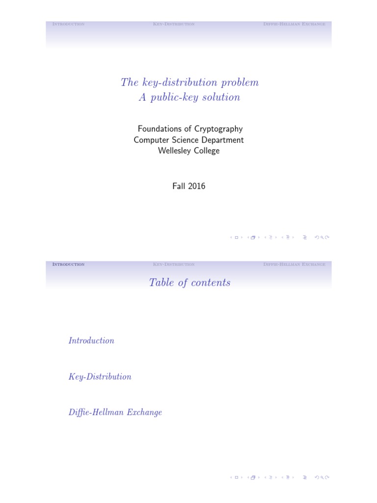 The Key-Distribution Problem A Public-Key Solution | PDF | Public Key ...