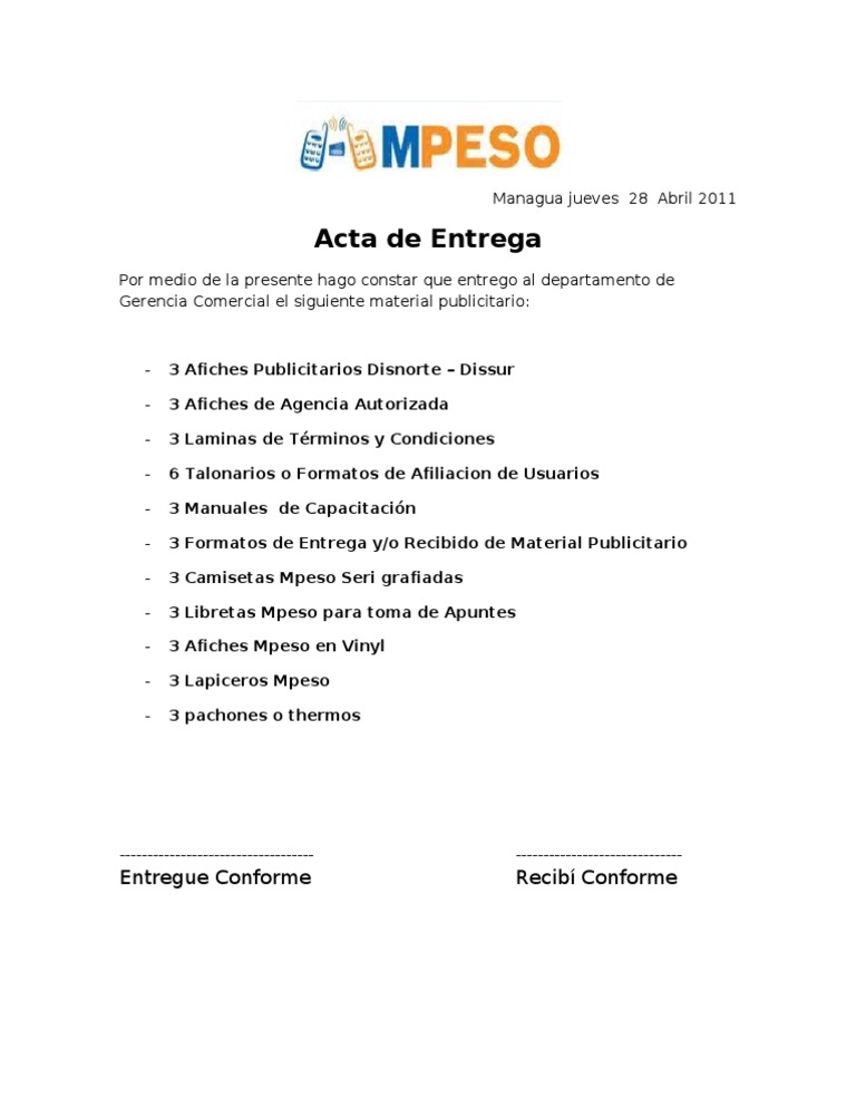 Acta De Entrega Ejemplo - vrogue.co Acta De Entrega Ejemplo - vrogue.co