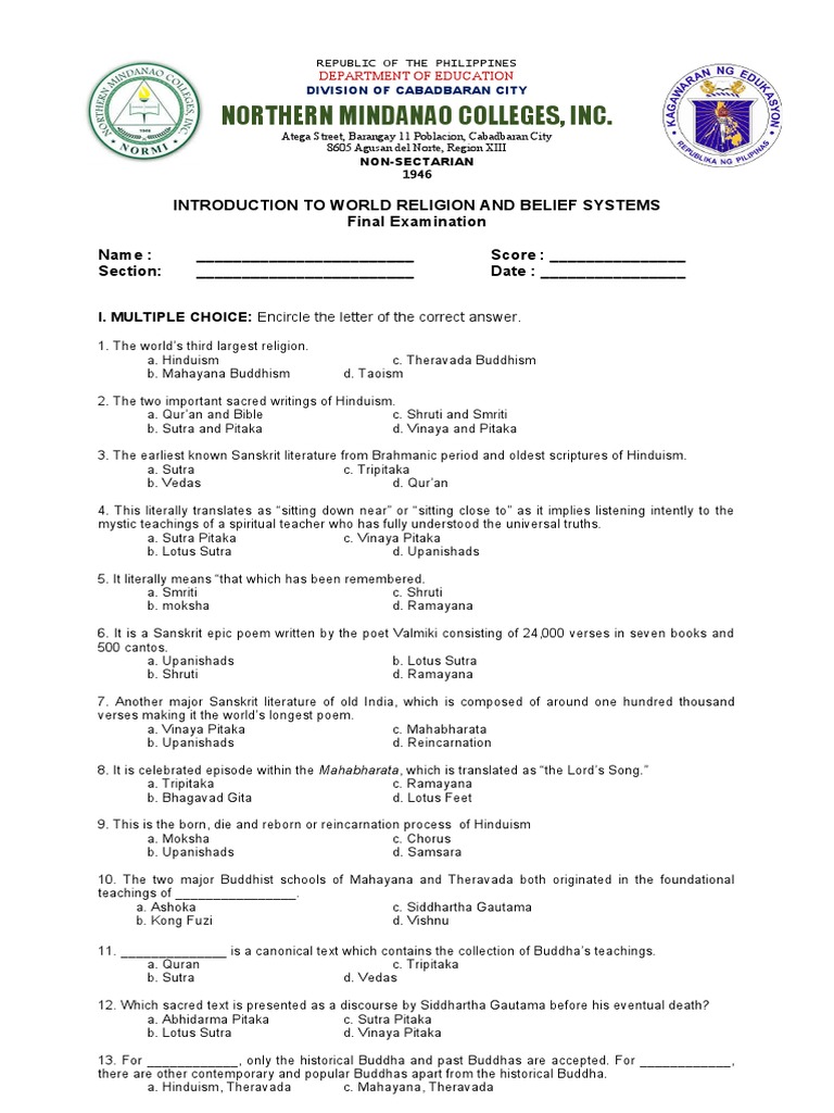 World Religions Final Exam Review | PDF | Mahayana | Bodhisattva