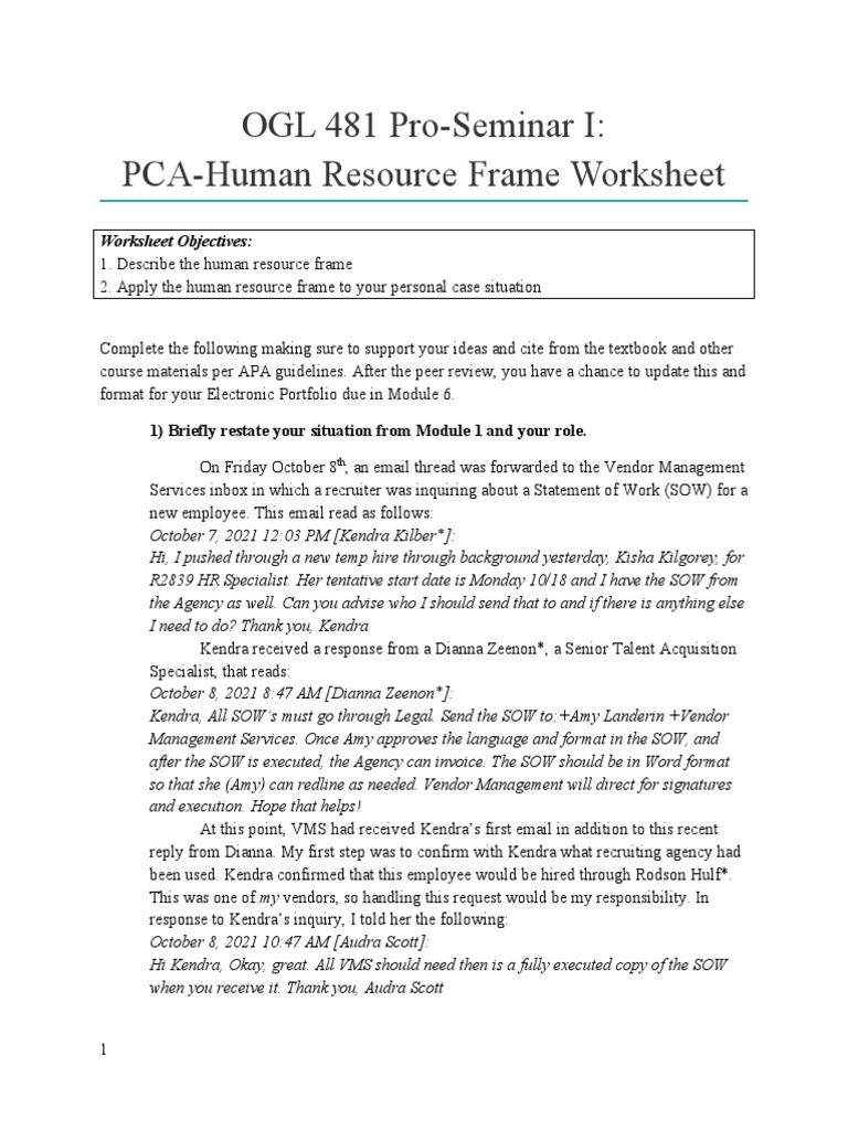 Pca Module 3 HR Frame Audra Scott 1 | PDF