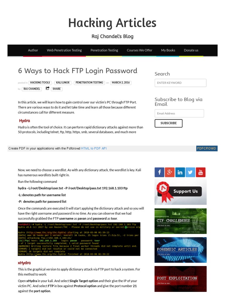 6 Ways To Hack FTP Login Password | PDF | File Transfer Protocol | Password