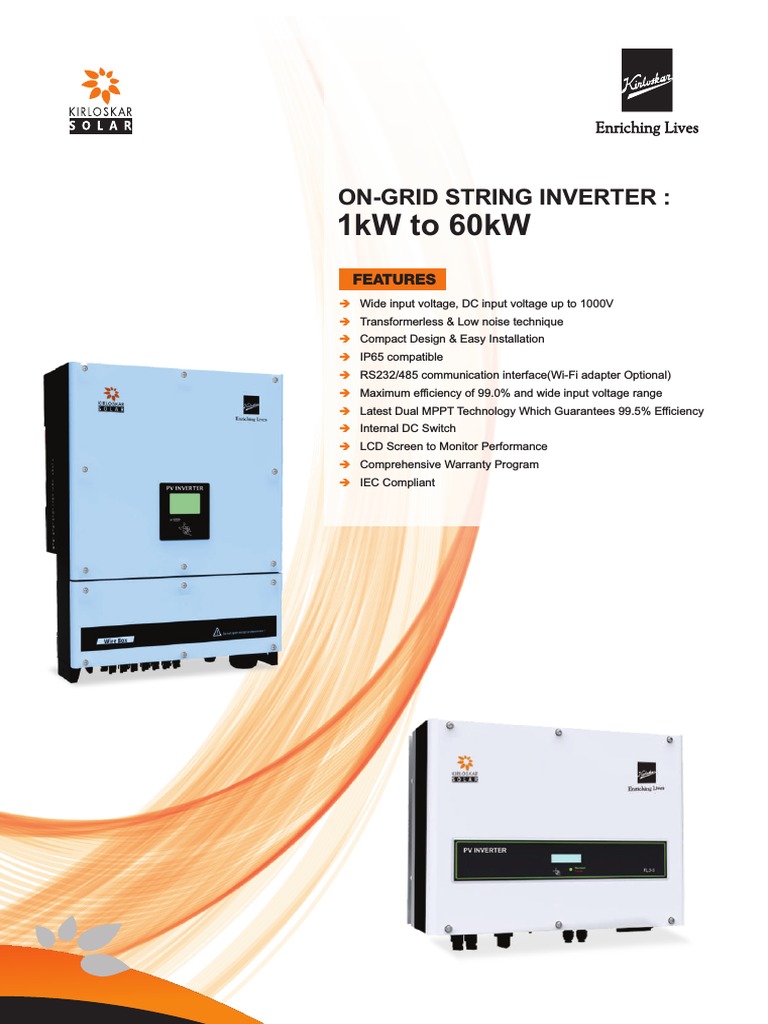1kW To 60kW: On-Grid String Inverter | PDF | Alternating Current ...