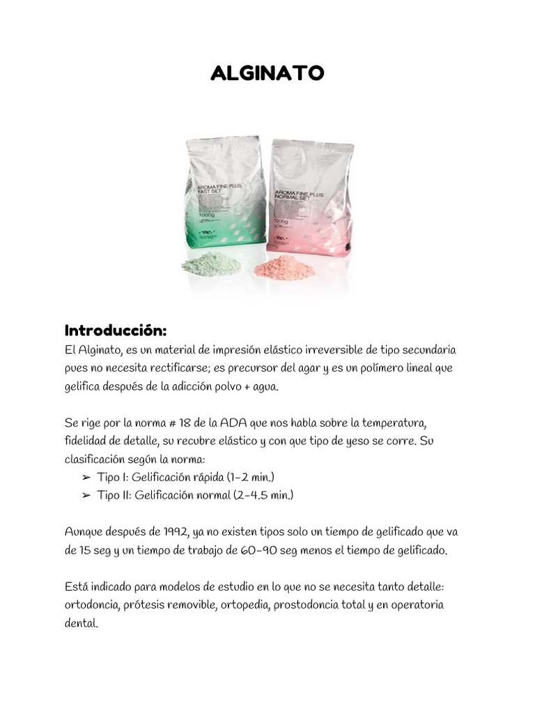 Alginato | PDF | Ciencias fisicas | Sustancias químicas