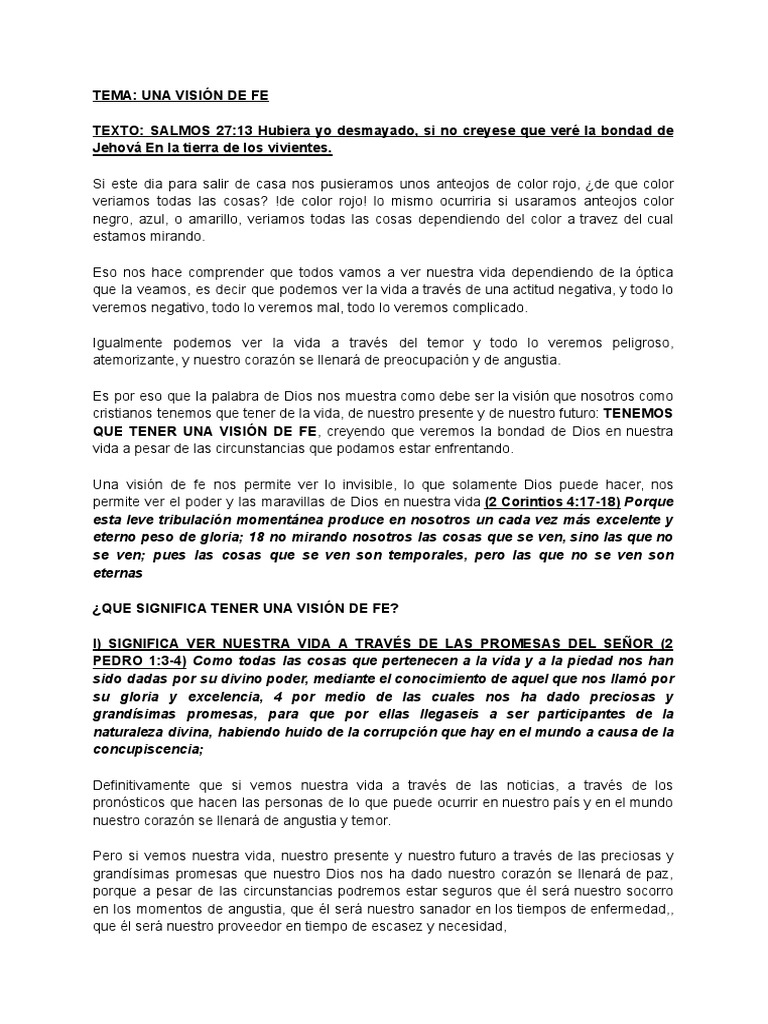 Una Vision de Fe | PDF | Amor | Dios