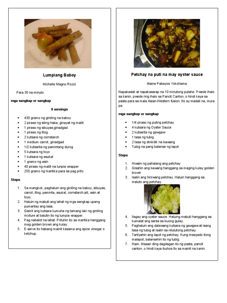 Lutong Bahay-Recipe | PDF