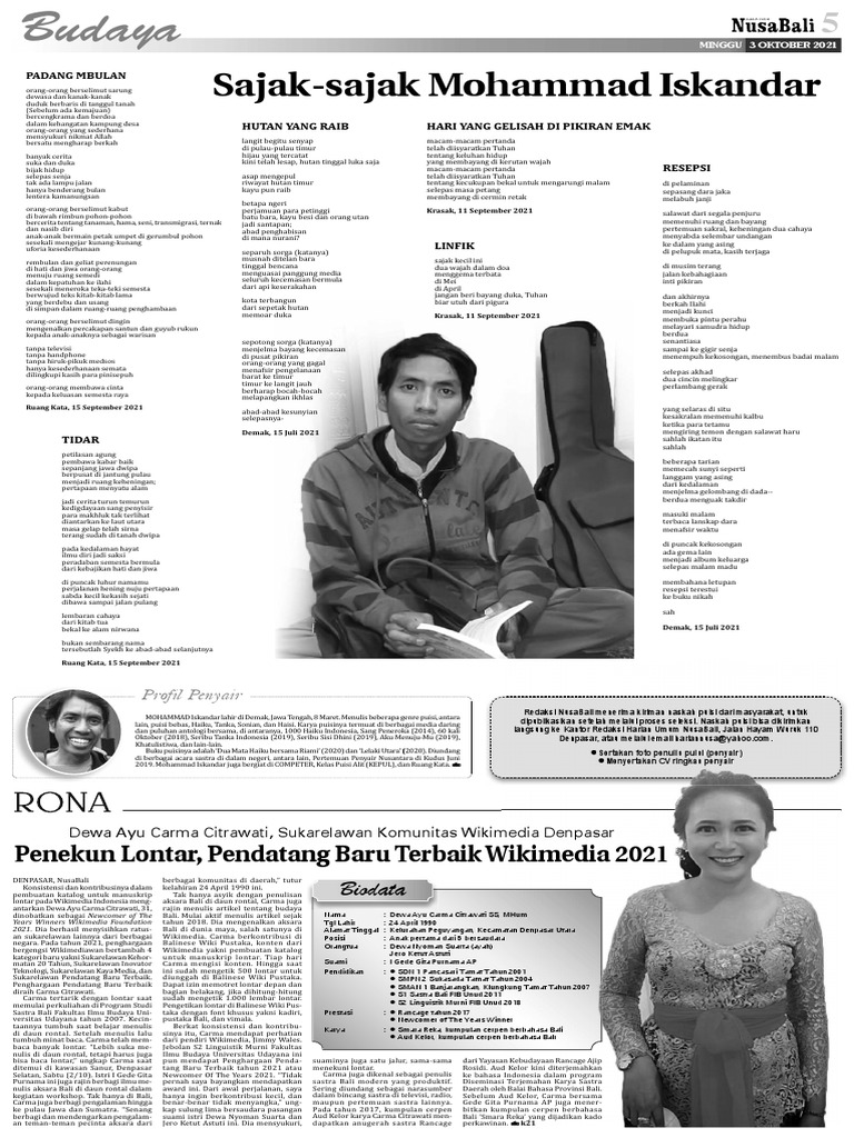 Sajak-Sajak Mohammad Iskandar | PDF