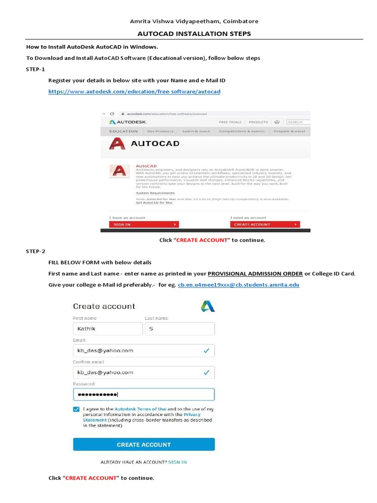 Autocad Installation Steps | PDF | Auto Cad | Computer File