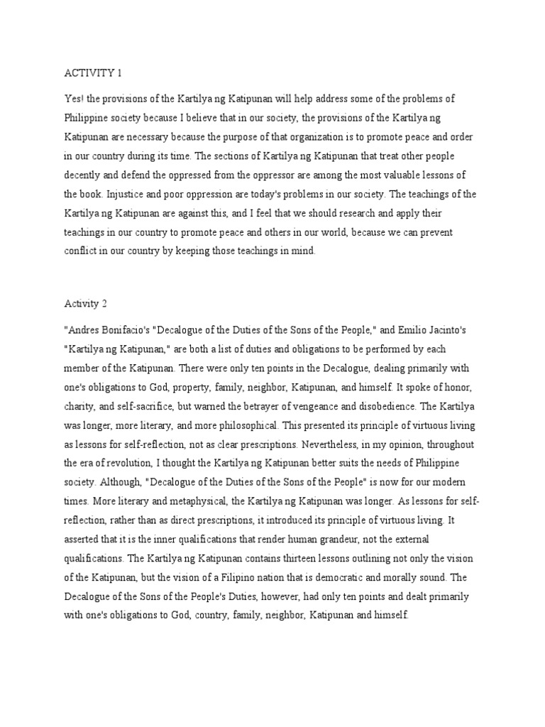 Kartilya and Decalogue | Download Free PDF | Philosophical Theories