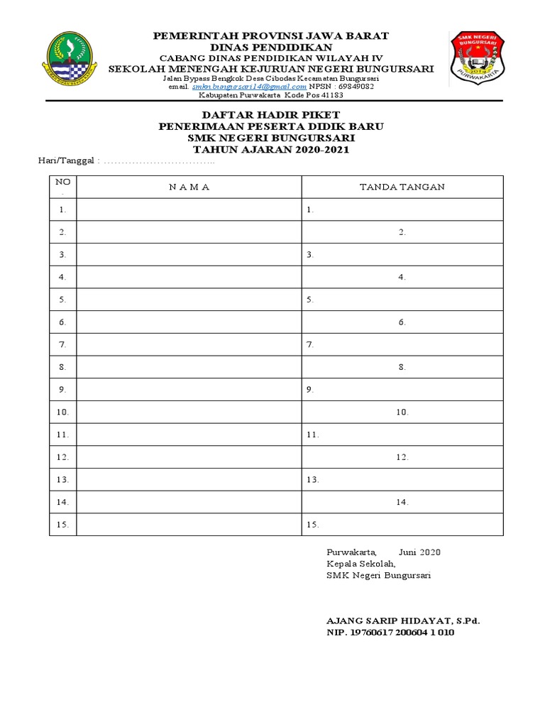 Absen Piket PPDB | PDF