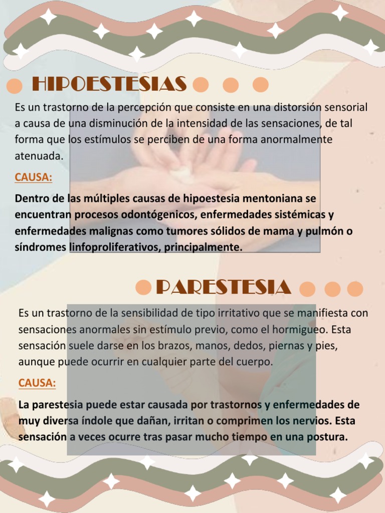 Hipoestesias: Causa | PDF | Parestesia | Percepción