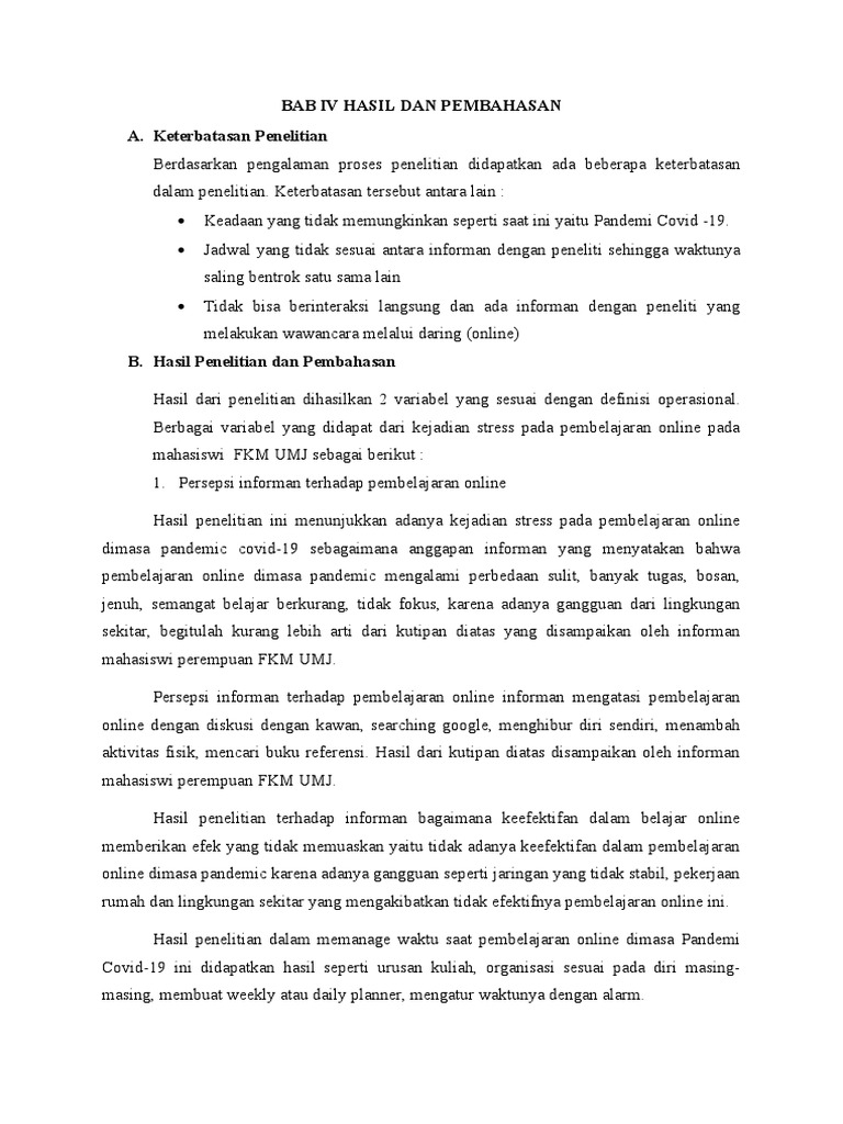 Bab Iv Hasil Dan Pembahasan | PDF | Karier & Perkembangan | Kesehatan Holistik