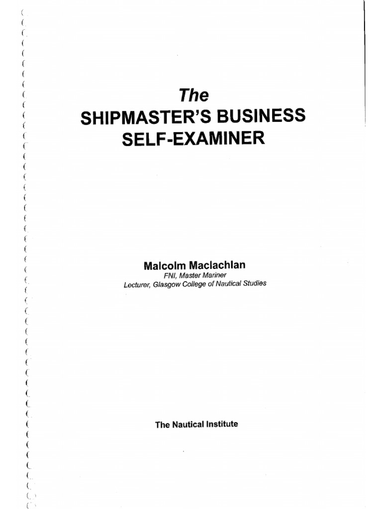 Shipmaster Business Self-Examiner | PDF | Admiralty Law | Shipping