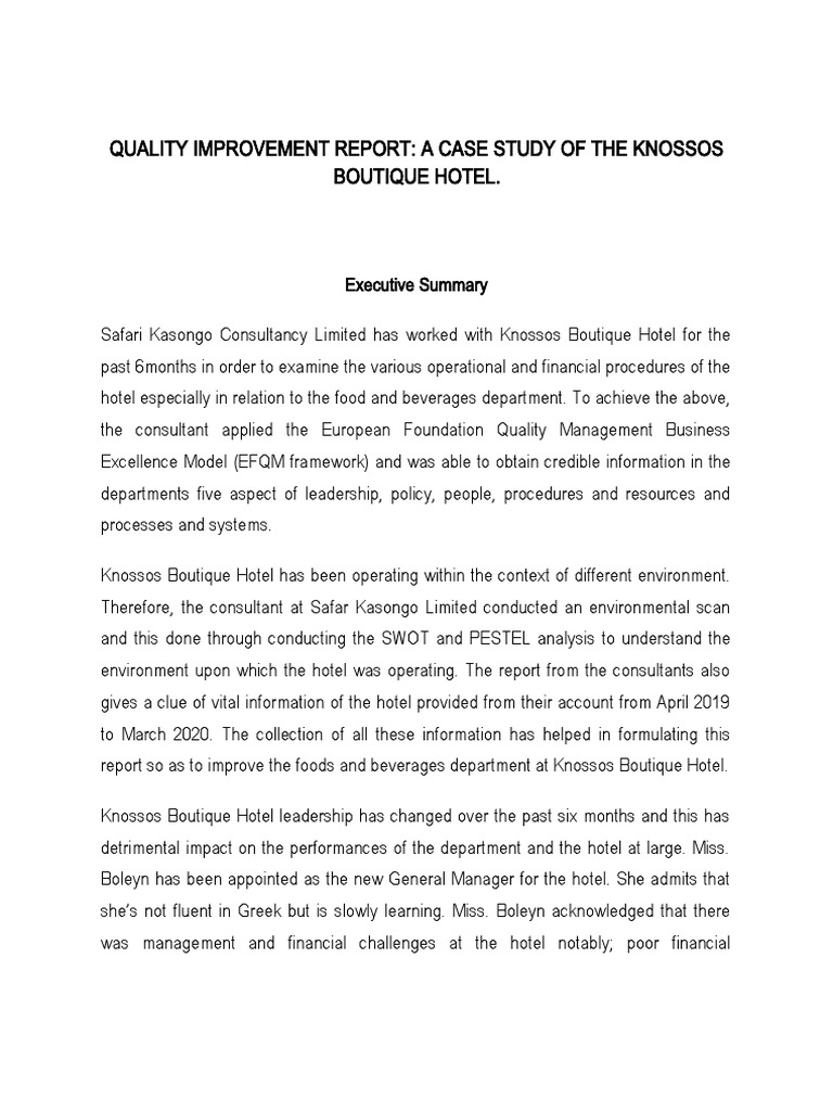 Quality Improvement Report | PDF | Audit | Quality Management