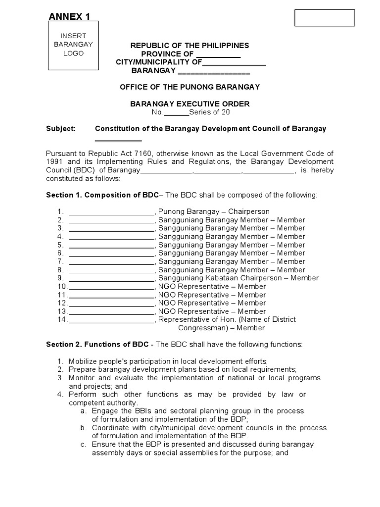 2 EO BDC Template | PDF | Policy | Government