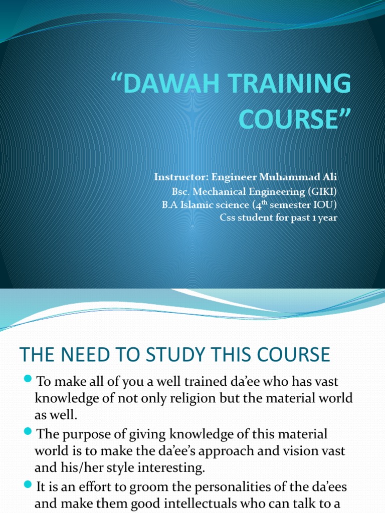 "Dawah Training Course": Instructor: Engineer Muhammad Ali | PDF | Religious Belief And Doctrine ...