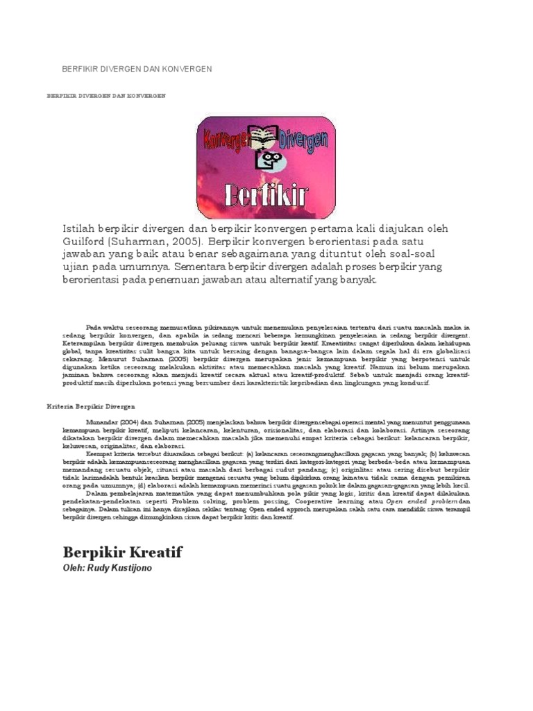 Berfikir Divergen Dan Konvergen | PDF