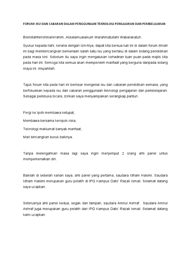 Skrip Moderator | PDF