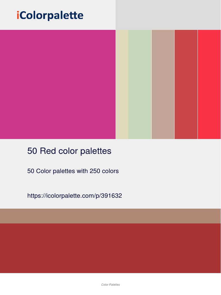 50 Red Color Palettes Collection | PDF | Color